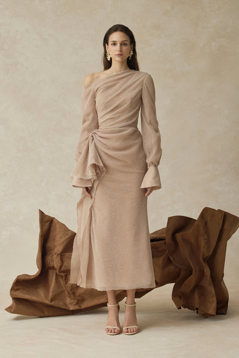 Elarion Asymmetric Long Sleeve Dress – DeNio Official Website | DeNio