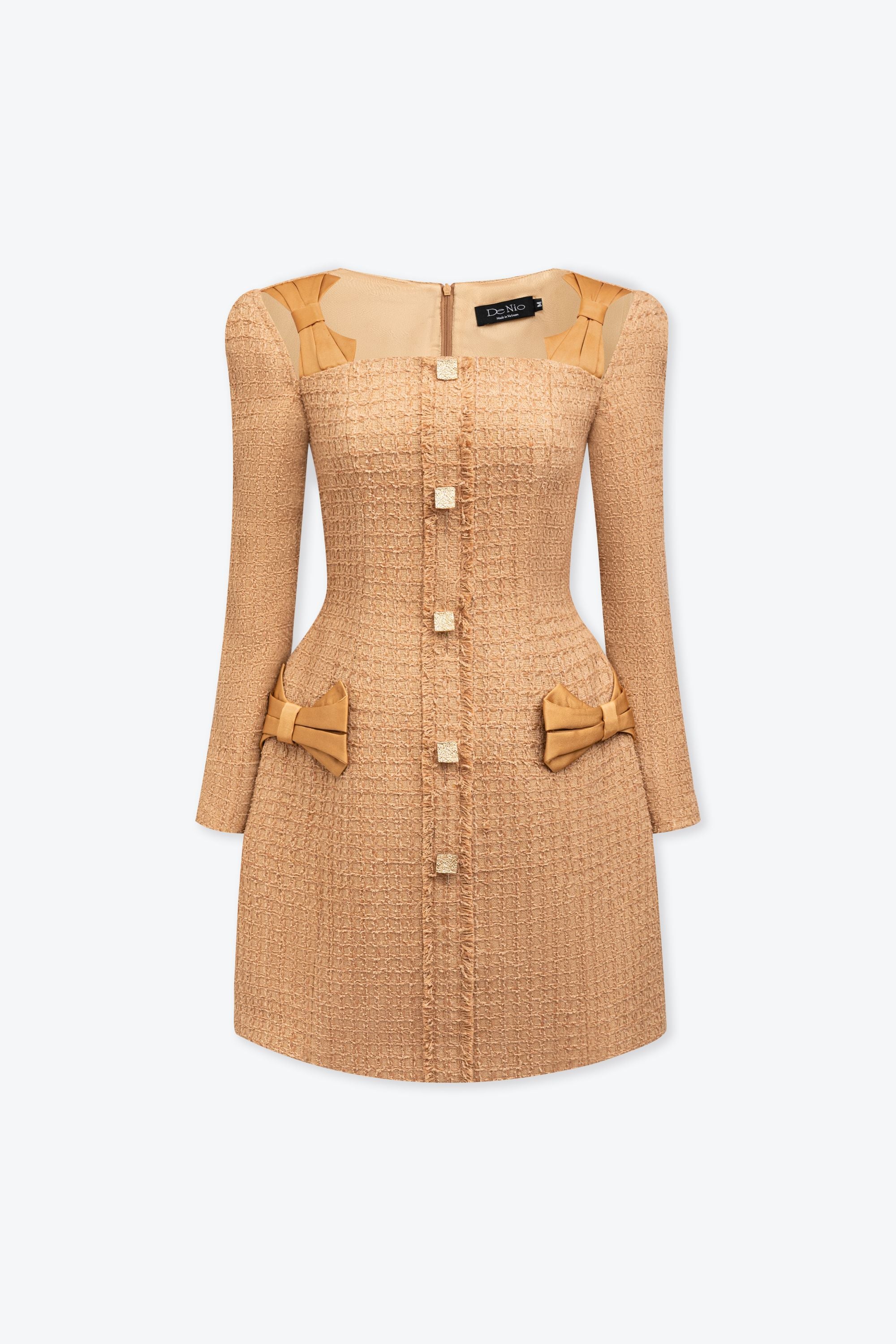 Coco Tweed Dress with Bows – DeNio Official Website | DeNio